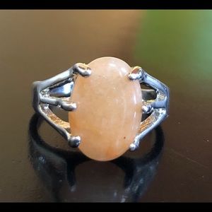 Jewelry | New Oval Peach Quartz Silver Ring Size 8 34 | Poshmark